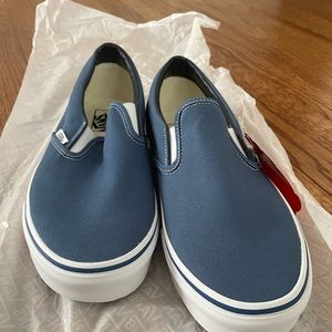 Vans | Shoes | Brand New Blue Slip On Vans | Poshmark